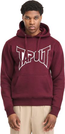 Tapout Herren Kapuzensweatshirt Lifestyle Basic Hoodie Normale Passform, Oxblood/Off-White, XXL