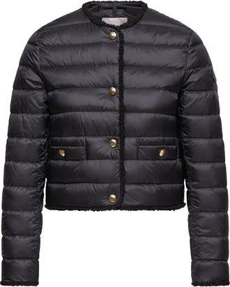 Moncler Moncler Fleurs Boucl&eacute;-trimmed Short Down Jacket, Women, Black, Size: 00