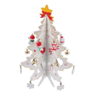 Angoily Kleiner Holz Weihnachtsbaum Dekoration aus Robustem Material Farbintensiv Als Tisch und Fensterdeko f&uuml;r Weihnachtsfeier und Geschenk