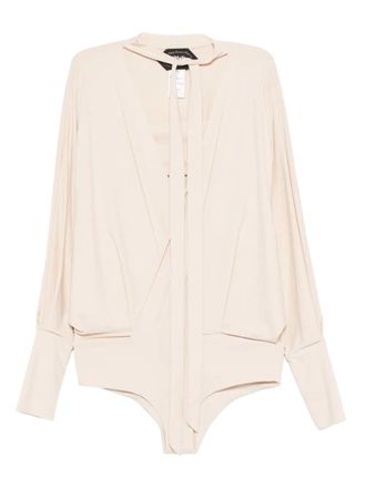 Taller Marmo Badeanzug mit Schleifenkragen - Nude