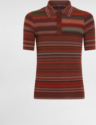 Dolce & Gabbana Poloshirt Aus Wolle Mit Streifen - Mann Strickwaren 48