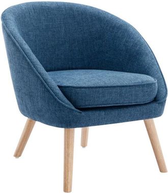 Vente-Unique Vente-unique - Fauteuil en tissu bleu lindale