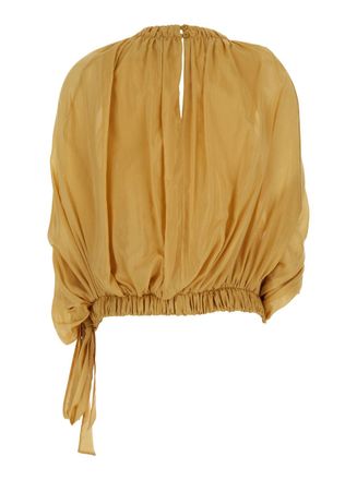 Semicouture Womens Top Cotton Muslin Yellow Tops