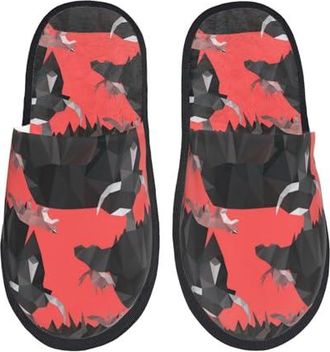 Generic Pantoufles De Maison Abstrait Yak Orignal Renard Rouge Cool Portative Pantoufles De Voyage Cozy Chausson Hotel Pour Spa Chambre Voyage L