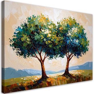 Feeby Tableau d&eacute;co Arbres verts Paysage 100x70