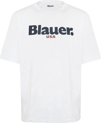 Blauer Homme, Tops, Blanc, Taille: M Ernst T-Shirt