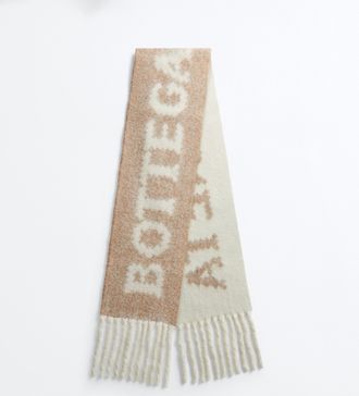 Bottega Veneta &Eacute;charpe en jacquard de laine et mohair - Beige - Femme - Unisex