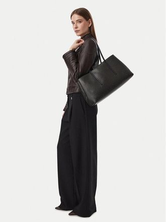 Calvin Klein Handtasche Emblem Aop Medium Work Tote LV04F3786G Schwarz
