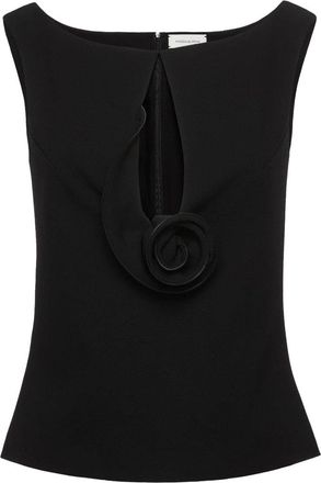 Magda Butrym Flower-Detail Viscose Blouse - Black