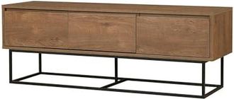 Dmora TV-Schrank EOS 140x40x50 cm Braun, 1 Regal 3 Schubladen