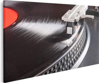 Islandburner Bild auf Leinwand Vintage Plattenspieler Vinyl Schallplatte Nahaufnahme Bilder Wandbilder Poster