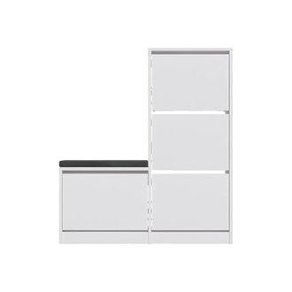 Dmora Schuhschrank Alpherg 105x26x118,5 cm Wei&szlig;, 8 Paar