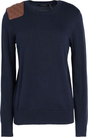 Ralph Lauren FAUX-LEATHER-TRIM COTTON-BLEND SWEATER