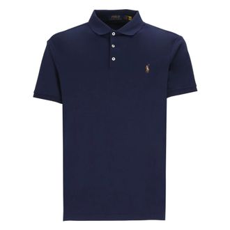 Ralph Lauren Cotton-Piqu&eacute;-Polohemd mit drei Kn&ouml;pfen - - Tops - Herren - Blau - L