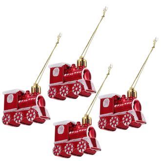 Angoily 4 St&uuml;ck Weihnachtsbaum Anh&auml;nger Kleine Rote Auto H&auml;ngedekoration aus Verschlei&szlig;festem Material Leichter Christbaumschmuck f&uuml;r Wohnzimmer und B&uuml;ro