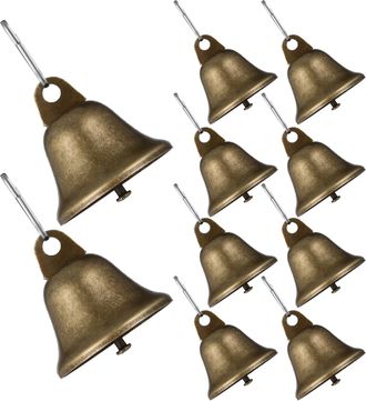 SOLUSTRE 30 St&uuml;ck Teiliges Vintage Metall Gl&ouml;ckchen mit Glocken Rustikale Weihnachtsbaum H&auml;ngedeko mit Federhaken f&uuml;r Haustiertraining Windspiel Bastelanh&auml;nger