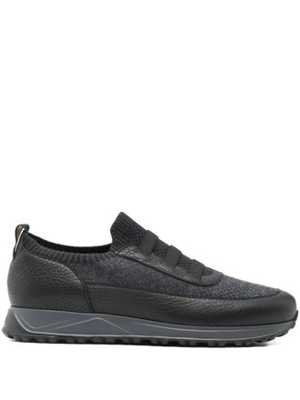 Doucal's leather-panel sneakers - Schwarz
