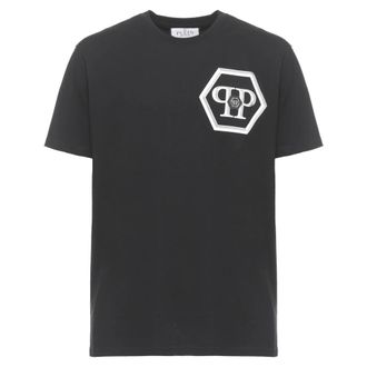 Philipp Plein Homme, Tops, Noir, Taille: L Hexagon T-shirt