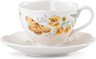 Lenox Butterfly Meadow Becher Set mit Tasse und Unterteller, Fritillary Fritillary