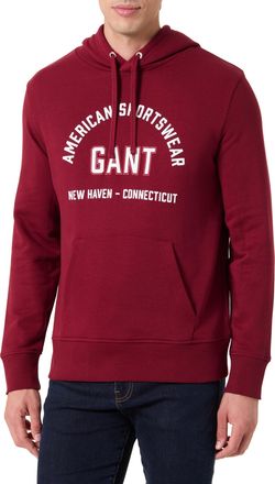 GANT Herren Printed Graphic Hoodie Kapuzenpullover, PLUMPED RED, XL