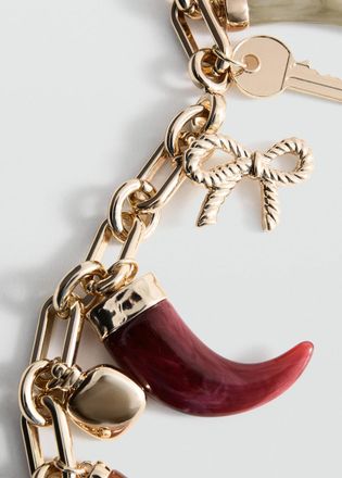 Mango Porte-cl&eacute;s breloques or - Femme - Taille unique - MANGO