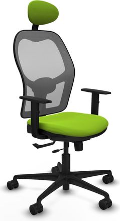 Piqueras y Crespo Chorquera Stuhl mit 1D-Armen, h&ouml;henverstellbarer Lendenwirbelst&uuml;tze und festem Kopfteil, ausgestattet mit Syncro/Traslack und injiziertem Schaumstoff,