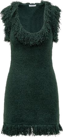 Ferragamo Femme, Robes, Vert, Taille: 40 FR Robe Courte en Tricot Bouclette