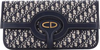 Dior Fold Over Oblique Canvas clutch bag - Blau