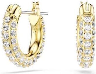 Swarovski Dextera Kreolen, Pavé, Mini, Weiß, Goldlegierungsschicht