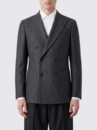 Tagliatore Zweireihiger Blazer von aus Schurwolle und Seide mit steigendem Revers