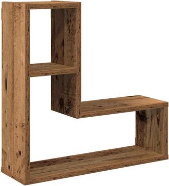 Generic Wandregal 2-teilig, Set mit Schwebenden Wandregalen mit Geometrischer Maserung, Holzwerkstoff f&uuml;r die Wohn- oder Schlafzimmerdekoration (Altes Holz)