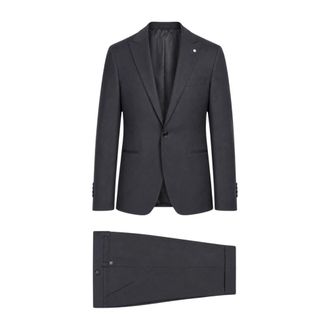Luigi Bianchi Mantova Einkn&ouml;pfiger Anzug - - Suits - Herren - Schwarzk - 2XL
