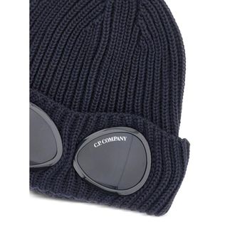 C.P. Company MAC742A00 Ribbed Wool Beanie - Blue