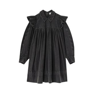 Ganni Mini Hemdblusenkleid - - Dresses - Damen - Schwarzk - L