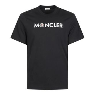 Moncler Homme, Tops, Bleu, Taille: L T-shirt &agrave; logo