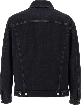 Fendi Logo-Embroidered Denim Jacket - Dark Indigo