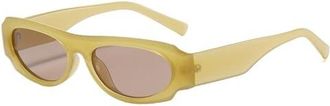 Generic Lunettes De Soleil Carr&eacute;es &Agrave; Monture Fine For Femme, Tendance For Les Photos De Rue Et Les D&eacute;placements En Ext&eacute;rieur.(Yellow)