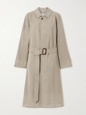 Maison Margiela Trenchcoat Aus Wollgabardine Mit G&uuml;rtel - Neutral