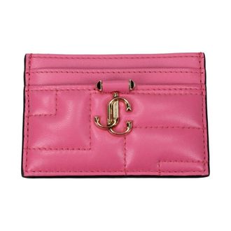 Jimmy Choo London Femme, Accessoires, Rose, Taille: ONE Size Porte-cartes en cuir avec plusieurs fentes pour cartes