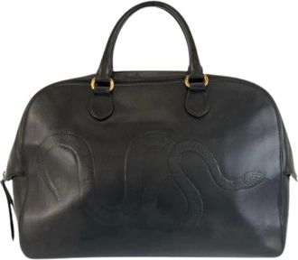 Gucci unisex, Pre-owned, Noir, Taille: ONE Size Sac Boston en cuir de serpent Pre-owned