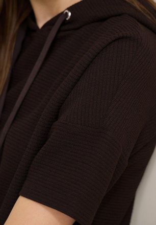 Cecil Sweater Halbarm mit Kapuze und Tunnelzug