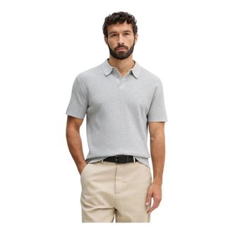 Michael Kors Geripptes Baumwoll-Polohemd - - Knitwear - Herren - Grau - S