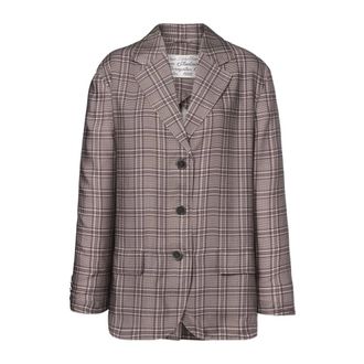 Acne Studios Blazer &agrave; carreaux - Femme - Vestes - Gris - Taille: 34 FR