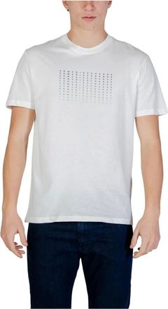 A|X Armani Exchange Homme, Tops, Blanc, Taille: XS T-Shirt en coton &agrave; manches courtes et col rond