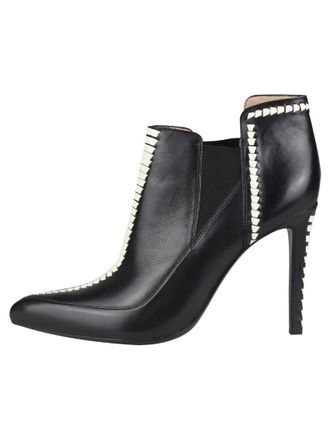 Tory Burch Black & White Leather Ankle Boots Size 40.5