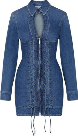 Liu Jo Femme, Robes, Bleu, Taille: 36 FR Robe Courte en Jean avec Liens