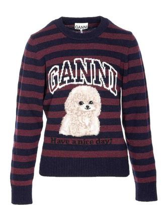 Ganni Pull Col Rond - Multicolore