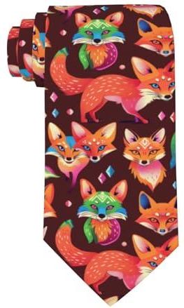 Generic Renards Colorés Cravate Homme Décontractée Cravate Polyvalente Cravatte Pour Célébrations Scolaires Entreprise