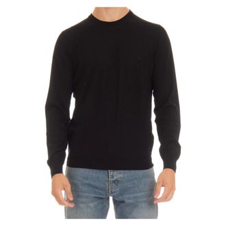 Barba Schwarzer Rundhalsausschnitt Wollpullover - - Knitwear - Herren - Schwarzk - M