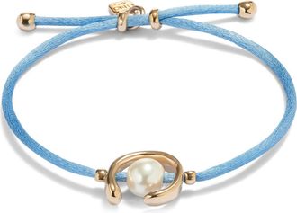 Uno De 50 UNO de 50 Armband aus blauem Garn mit Muschelperle, vergoldet mit 18 Karat, spanischer Schmuck
